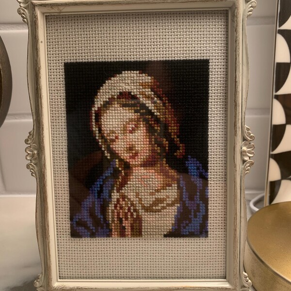 Mini Art Cross Stitch Patterns, Mini Masterpieces Virgin Mary in Prayer ...