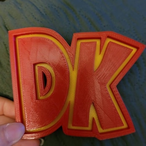 Donkey Kong Video Game Logo Sign 4.5x3.5 3D Printed, Man Cave, Game ...