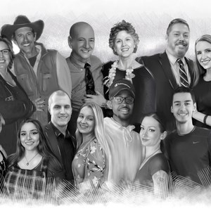 Custom Memorial Portrait Pictures With Deceased Loved One Incorporating ...