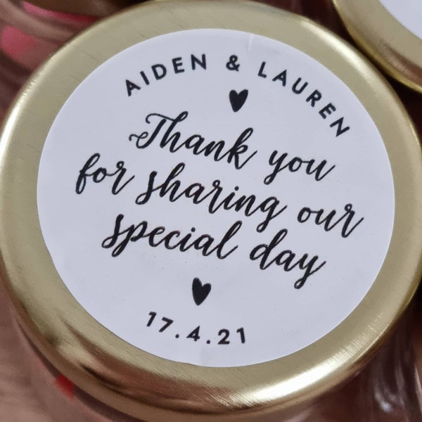 Thank You Stickers, Thank You for Sharing Our Special Day Stickers ...