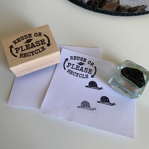 Please Recycle Rubber Stamp, Sustainable Packaging Stamp Handmade by ...