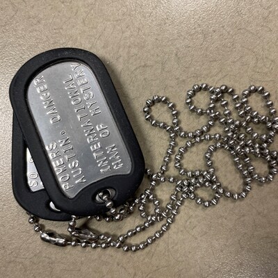 Custom Embossed Personalized Military Issue Stainless Steel Army Navy ...