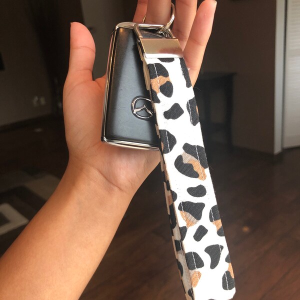 Moo Mood, Key Fob / Cow Print / Wristlet / Key Chain / Wrist Strap ...