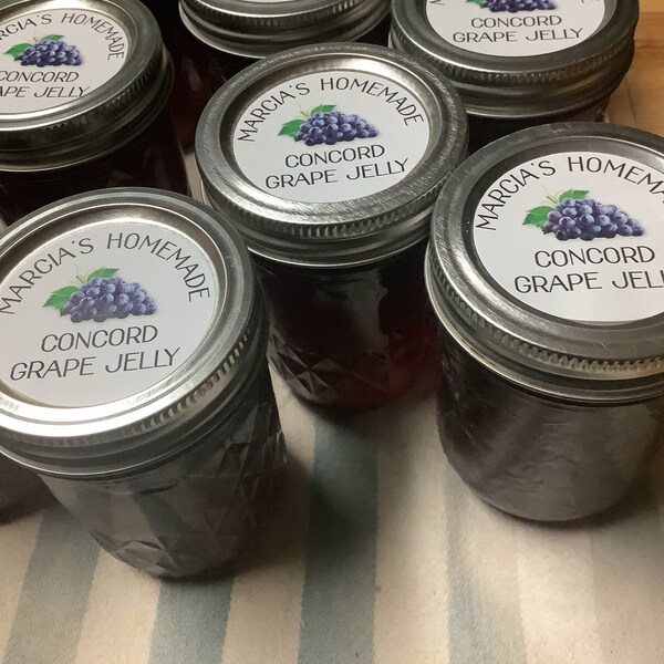 Homemade Jam Labels, Grape Jelly, Grape Jam Labels, Mason Jar Labels ...