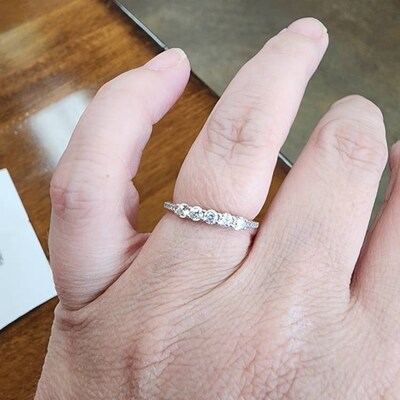 Dainty CZ Stacking Ring, Gold Minimalist Ring, CZ Ring, Simple Diamond ...