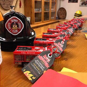Chalkboard Fireman / Firefighter Party Decoration Favor Tags | Etsy