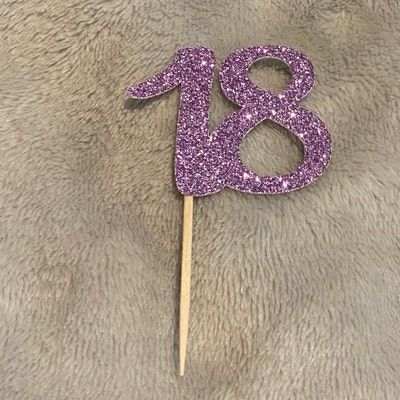 Glitter 18 Cupcake Toppers, 18 Years Old, 18th Birthday, Happy Birthday ...