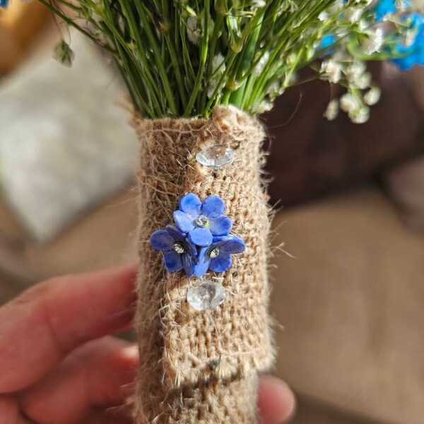 Porcelain Forget Me Not Pin Brooch/wedding Brooch/ Blue Flower Brooch ...