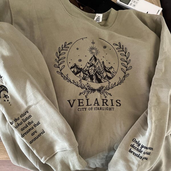 Velaris Embroidered Sweatshirt,velaris City of Starlight Embroidered ...