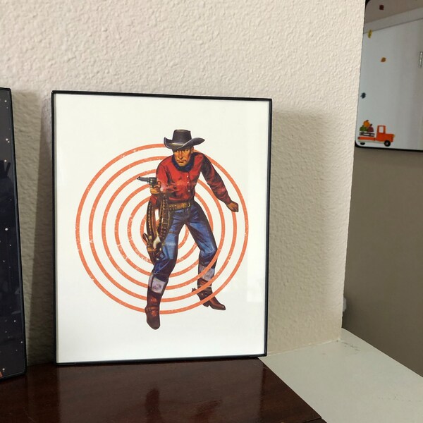 Vintage Cowboy Pulp Collage Print: Retro Western Art - Etsy