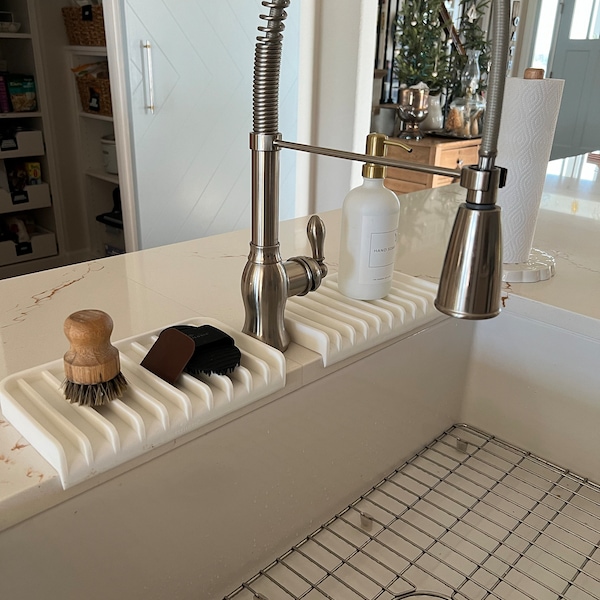 Quick Dry Sponge Holder| Sink Tray for Soap Bottles| Faucet Splash ...