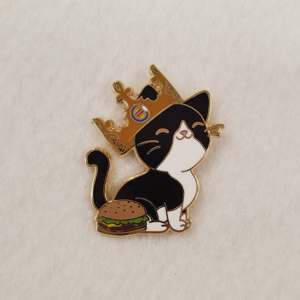 Fast Food Cat Hard Enamel Pin | Burger - Etsy