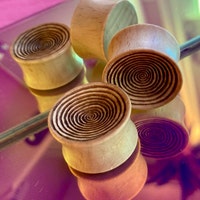 Teardrop Ear Plugs Fern Wood Plugs Floral Plugs Dropshaped Plugs Ear ...