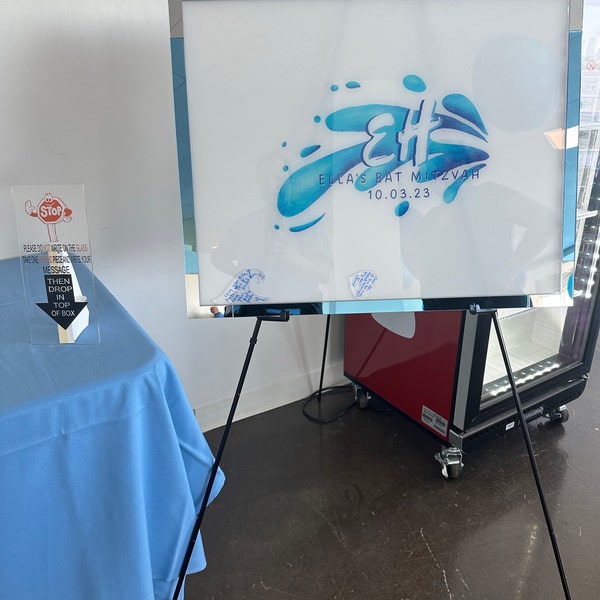 Drop Box Custom Made Bar/bat Mitzvah Mirrored Acrylic Drop in Sign in ...