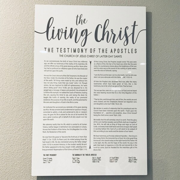 The Living Christ-printable-grey Text-lds-multiple Sizes Included ...