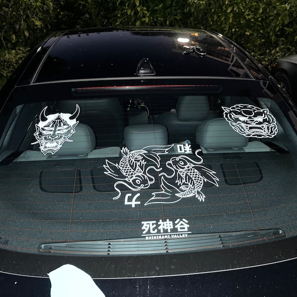 Hannya Mask Japanese Decal Sticker / Drawn by Hand / Window Body ...