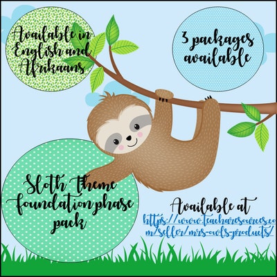 Sloth Clipart, Cute Sloth Clipart, Sleepy Sloths, Baby Sloth Clip Art, Sloths, Sloth Digital ...