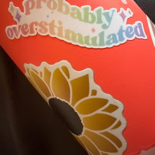 Probably Overstimulated Waterproof Retro Sticker - Etsy