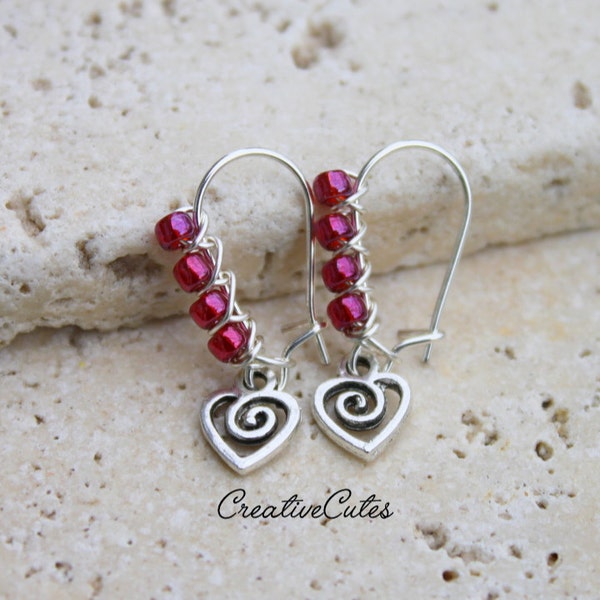 Tiny Swirl Heart Charms Very Small Love Valentine Mini Hearts Jewelry ...