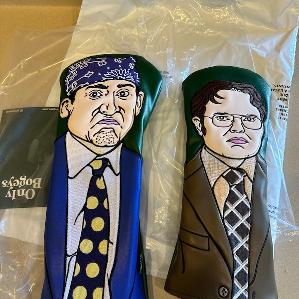 Prison Mike and Dwight Inspired Golf Head Covers, Driver Cover 3 Wood ...