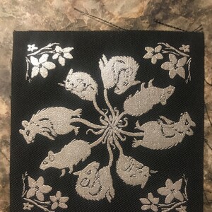 Rat King Silver Screen Print Fabric Patch 8x8cm Goth Rat - Etsy