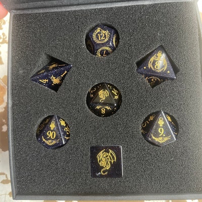 Full Opal Set Dungeons and Dragon Raised Dice, RPG Game Electroplated ...