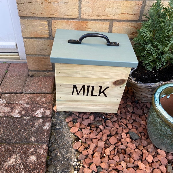 Doorstep Wood Milk Box. Porch Milk Storage Box. Milk Bottle Boxes ...