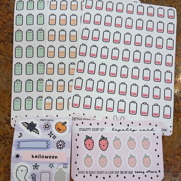 63 Cute Energy Tracker Planner Stickers SSC1043 - Etsy