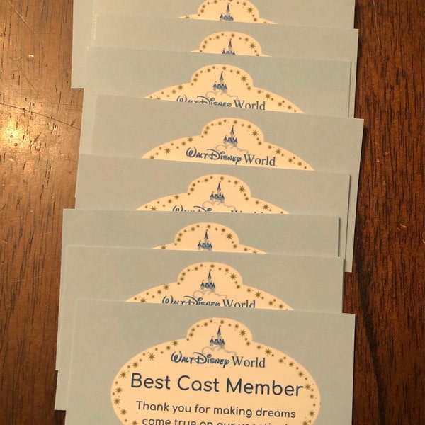 Set of 10 Best Cast Member Name Tag Disney Cast Member Thank You Cards ...