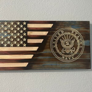 Rustic American Marine EGA Wooden Flag Custom Made From | Etsy