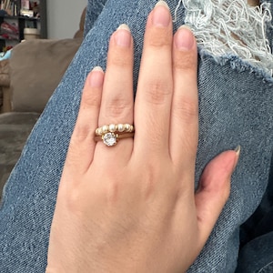 Dainty Pearl Stacking Ring, Silicone Rings for Women, June Birthstone ...