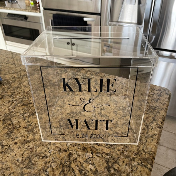 Personalized Wedding Card Box | Personalized Raised Text Card Box | 3D ...