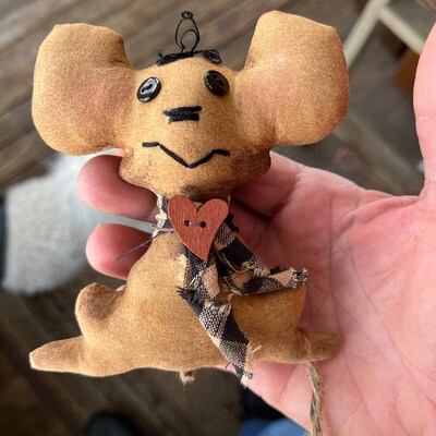 Gray and Black Spotted Pig Bowl Filler With Feed Sack Tag, Pig Decor ...