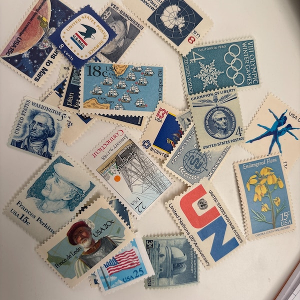 10 Unused Vintage Wildlife Conservation Postage Stamps / King Salmon ...