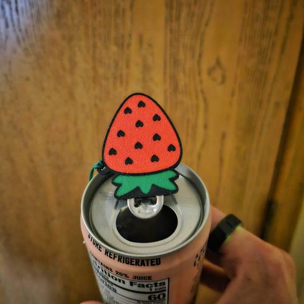 Strawberry Love Tab Buddy Soda Can Opener - Cute Fruit Keychain Gift ...
