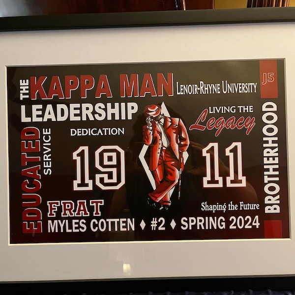 Kappa Alpha Psi Personalized Wall Art, Crimson Cream Brotherhood ...
