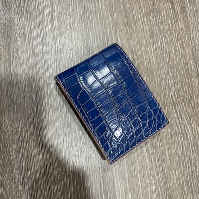 Basic Alligator & Cowhide Leather Card Holder, Minimalism Card Case ...