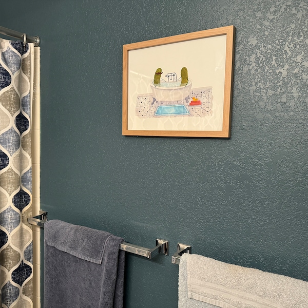 Whimsical Pickles With Mustaches Taking a Bubble Bath in the Bathtub ...