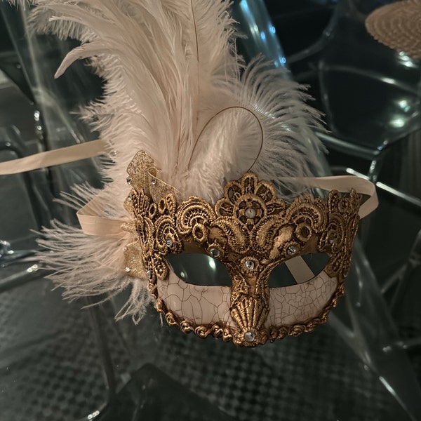 Maschera Veneziana,piuma Barocca Macrame,maschera Originale - Etsy