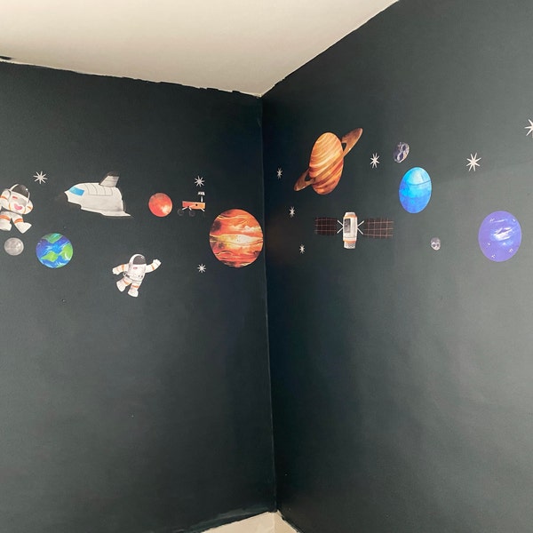 Planets Wall Vinyl Decal, Nursery Wall Decal, Galaxy Solar System ...