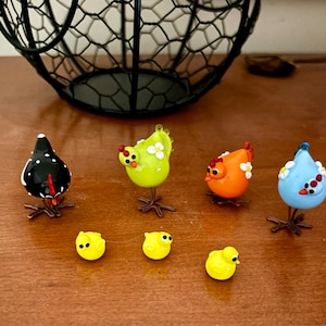 Glas Miniatuur Kippen Duo Verzamelobjecten Pasen Decoratie Miniatuur ...