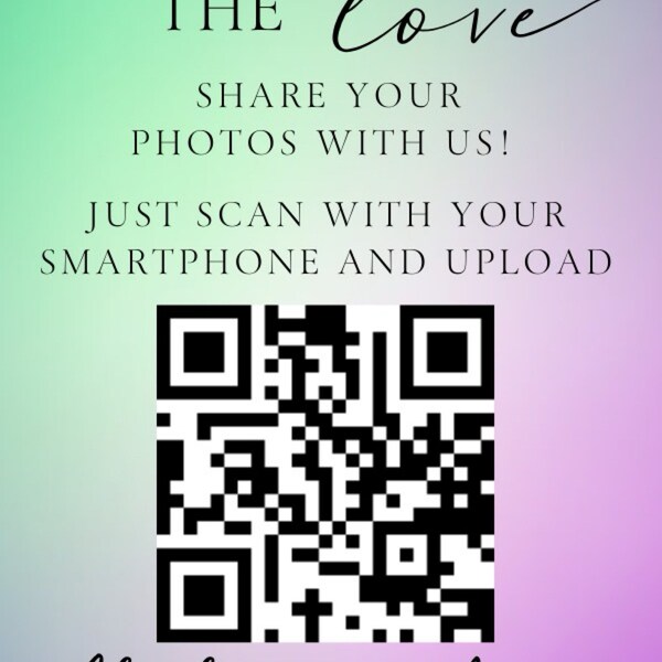 Capture the Love QR Code Wedding Card, Modern Minimalist Wedding Photo ...