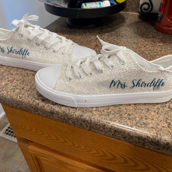 Burgundy Wedding Sneakers for Bride Sparkle, Maroon Red Glitter ...