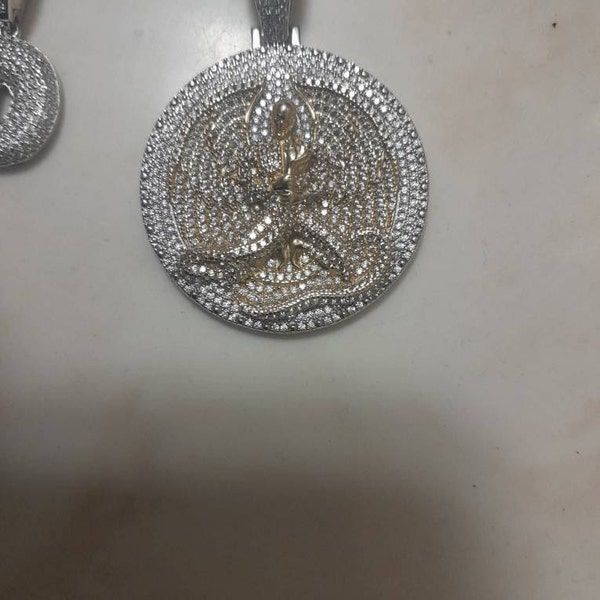 Iced Tupac Euthanasia Medallion Pendant: Sterling Silver, 14k Gold ...