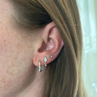 Stacking Hoop Earrings by Caitlyn Minimalist Thin Hoop Earrings in Gold ...