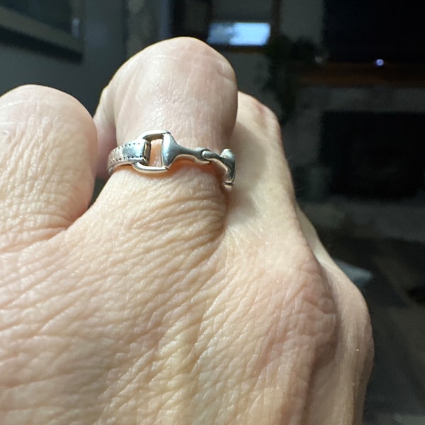 Snaffle Bit Horse Ring - Snaffle Bit Sterling Silver - Equestrian ...