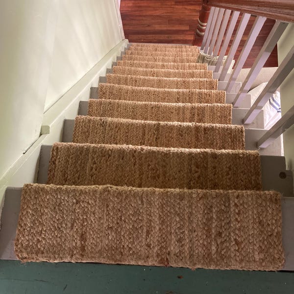 Jute Stairs Runner Natural Fiber Jute Runner Rug Vintage Style CUSTOM ...
