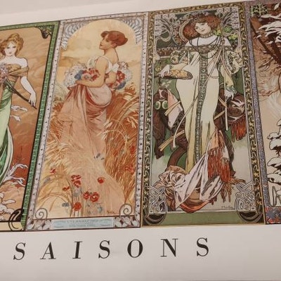Les Saisons Print, Alfons Mucha Poster, Women Painting Reproduction ...