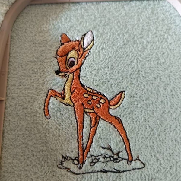 Playful Bambi Machine Embroidery Design, 4x4 and 5x7 Hoop, Bambi ...