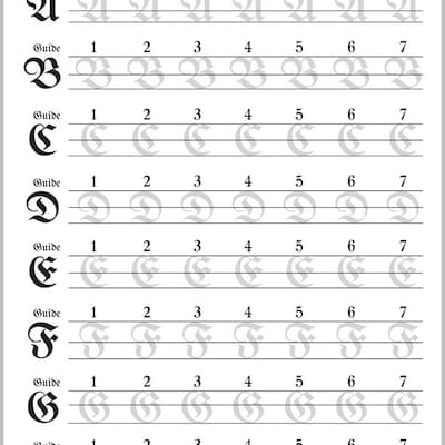 Blackletter Calligraphy Template Calligraphy Practice Sheet for Adult ...